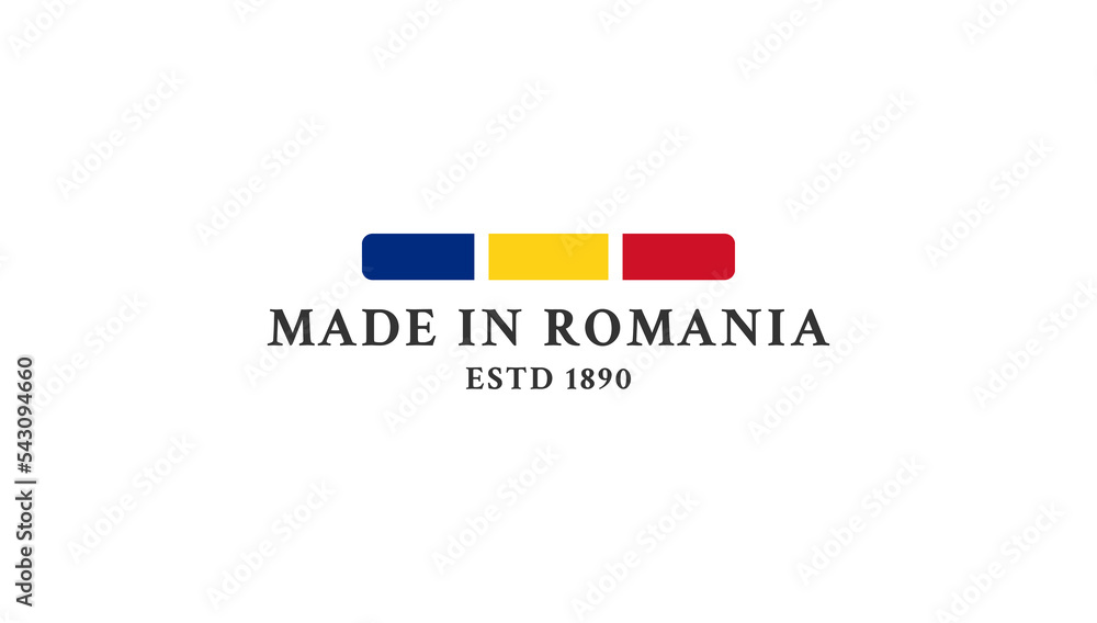 Made In Romania Label Vector or Made In Romania Stamp Vector. Simple ...