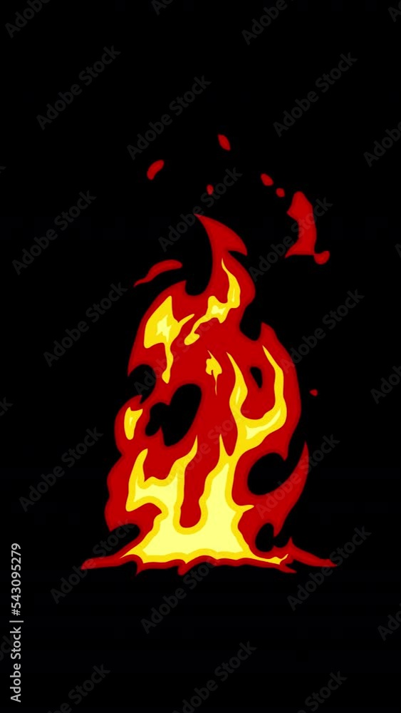 Cartoon fire effects. 4k Cartoon fire animation. Comic Fire FX. Stock ...