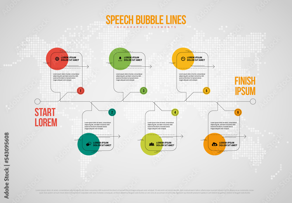 Speech Bubble Lines Infographic Stock Template | Adobe Stock