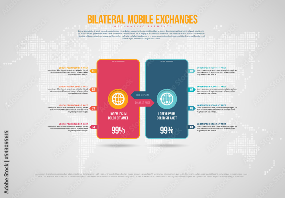 Bilateral Mobile Exchanges Infographic Stock Template | Adobe Stock