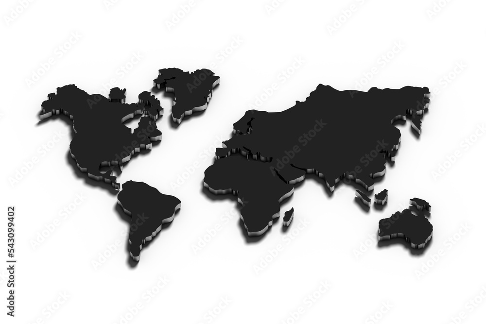 Transparent PNG illustration with black world map with shadow Stock ...