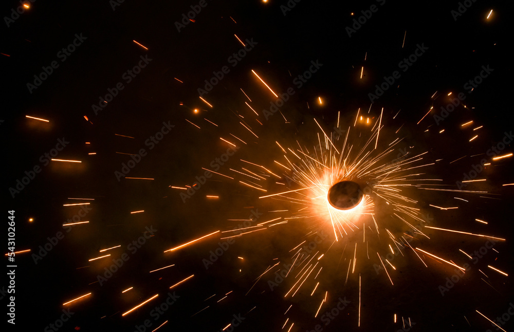 A top view of a type of firework/cracker known as Chakra or Chakri ...