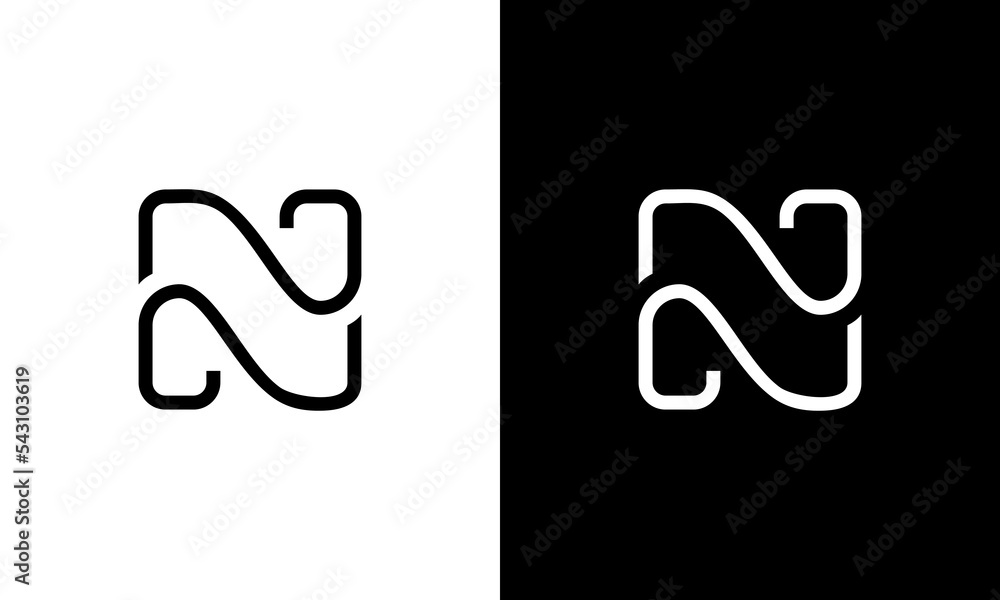 letter n line art logo design Stock Vector | Adobe Stock
