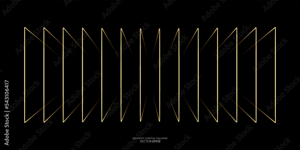 Abstract 3D perspective transparent rectangles line frame overlay ...