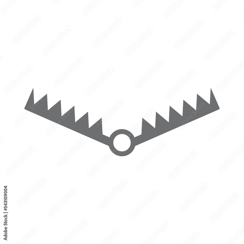 eps10 grey vector bear trap abstract solid art icon isolated on white ...