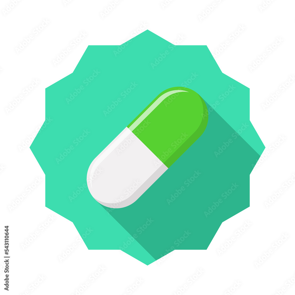 Green Pill Capsule, Medicine, vector mark symbols green style. Isolated ...