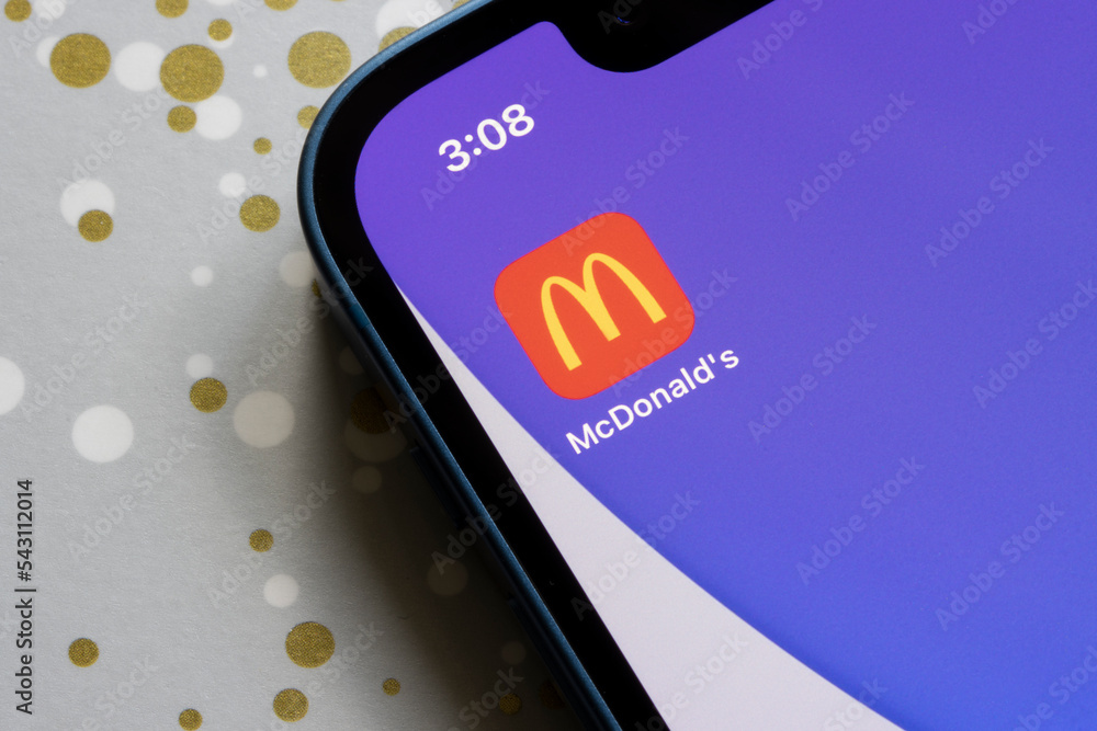 Portland, OR, USA - Nov 2, 2022: McDonald's app icon is seen on an ...