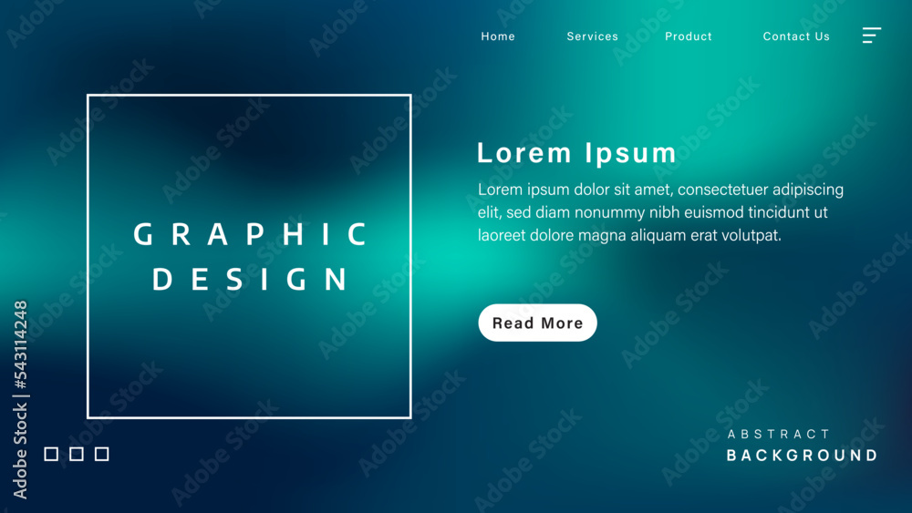 vector gradient green wave background and minimalistic frame elements ...