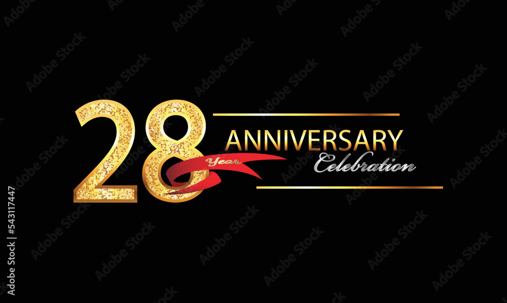 28 Year Anniversary celebration Vector Design. 28th Anniversary ...