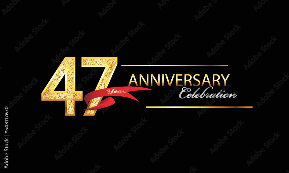 47 Year Anniversary celebration Vector Design. 47th Anniversary ...