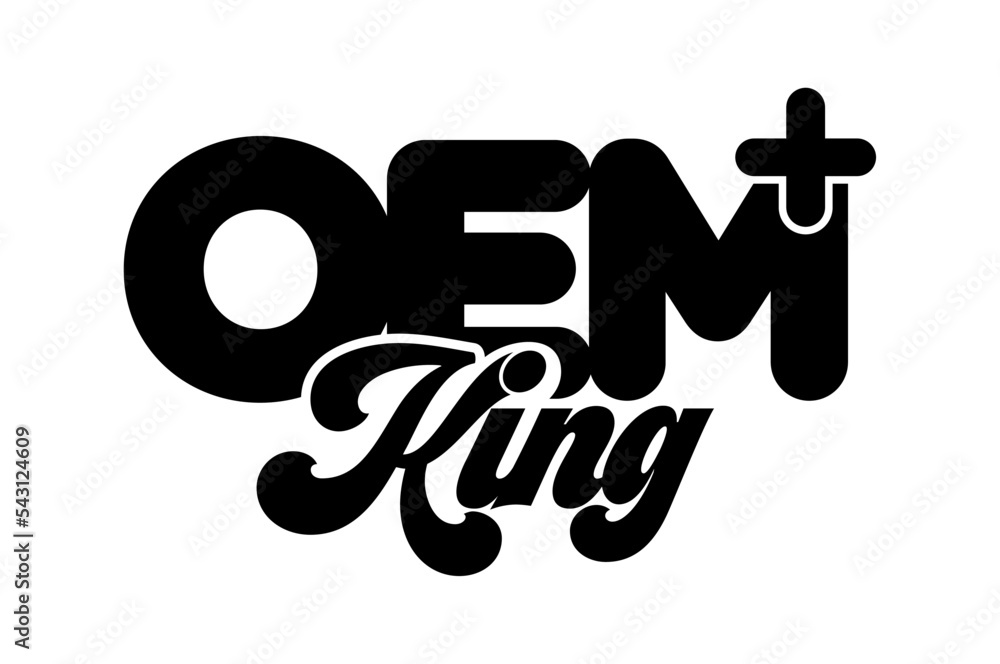 OEM Plus + Original Equipment Manufacturer King Logo Vector Car Decal ...