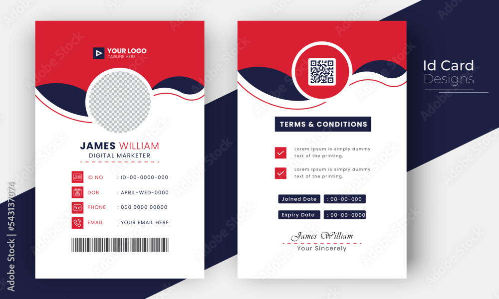 Abstract professional id card design template Stock Vector | Adobe Stock