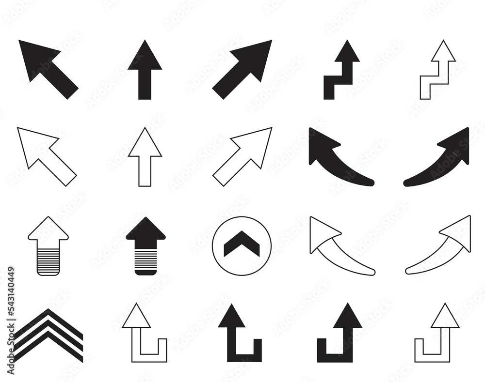 Arrow up icons. Black arrow vector icon pack. left right up, Swipe up ...