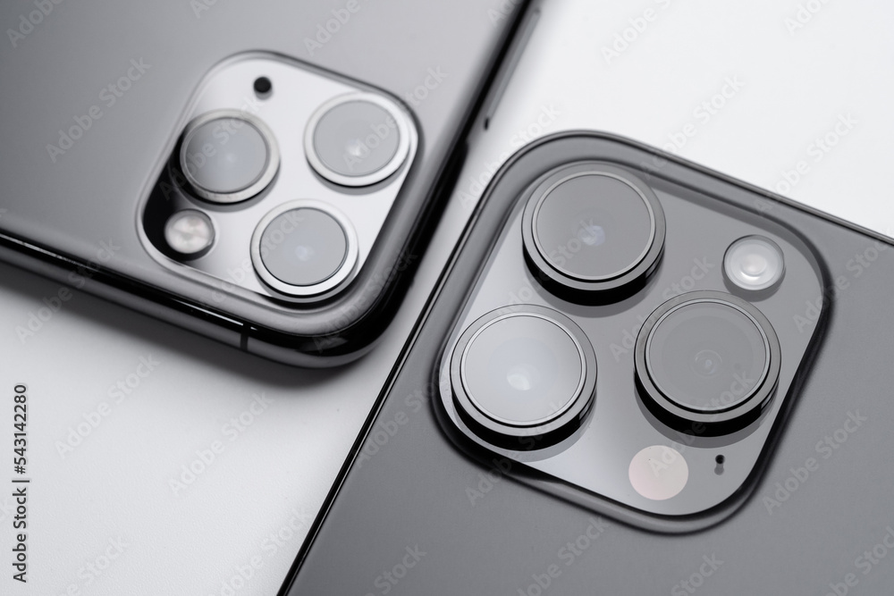 PENANG, MALAYSIA - OCT 10, 2022: Apple iPhone 14 Pro Max vs iPhone 11 ...