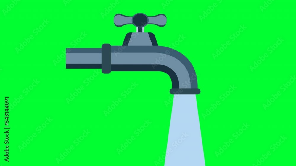 Water tap droping water Green screen animation.flow tap and falling ...