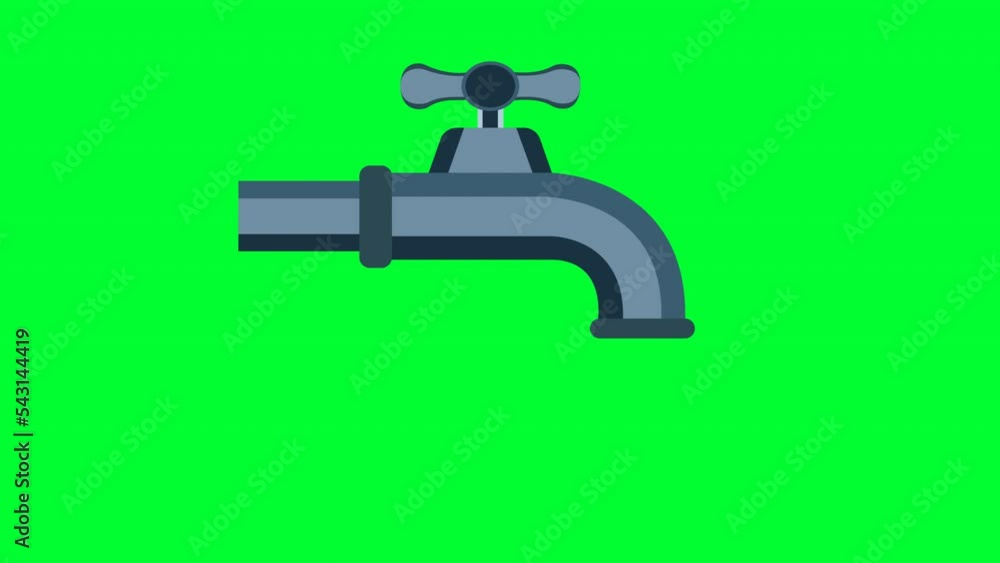 Water tap droping water Green screen animation.flow tap and falling ...
