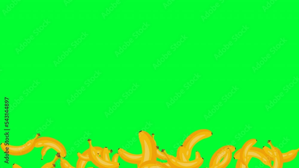 Falling down bananas on Green Screen Animation 4k. Flying of Bananas ...