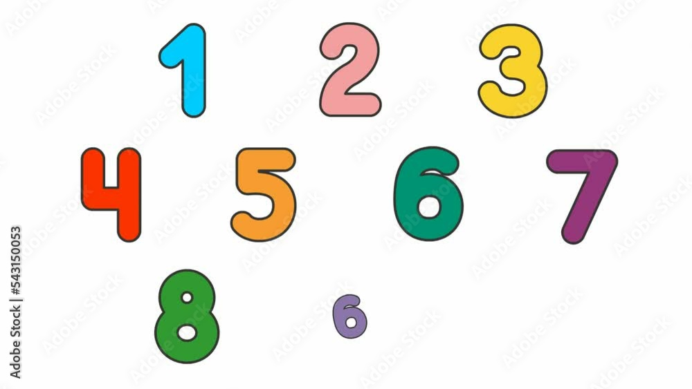 Funny Children Colorful Numbers From 1 To 10 Multi color Vector
