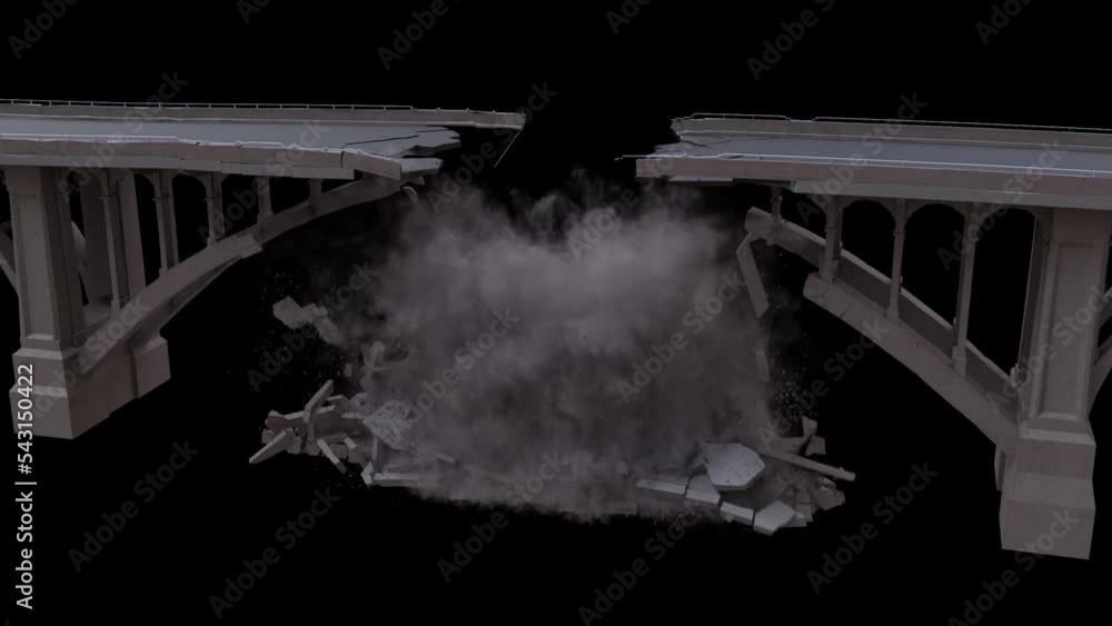 Vídeo do Stock: Realistically bridge model(with inner and outer walls ...