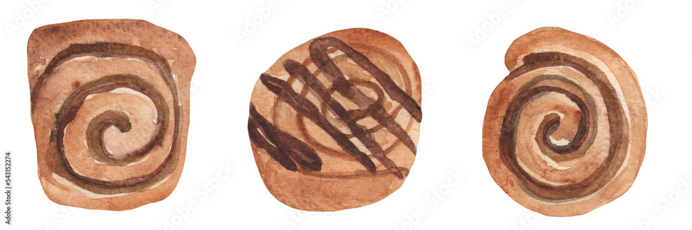 Watercolor sugar cookie illustration isolated on a white background ...