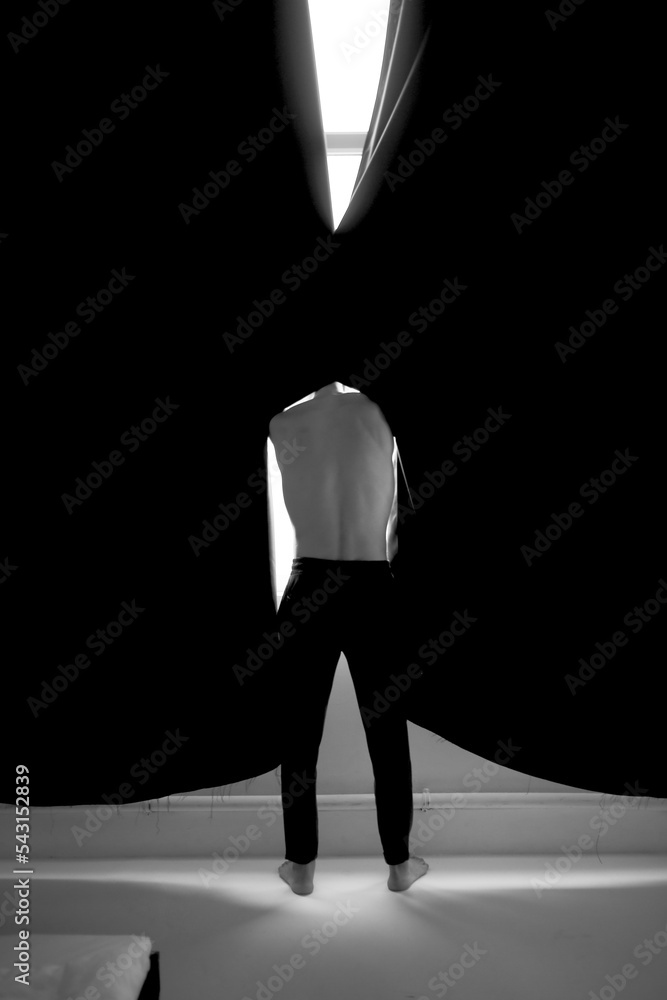 Aesthetics of muscles and back muscles, male portrait in art style ...