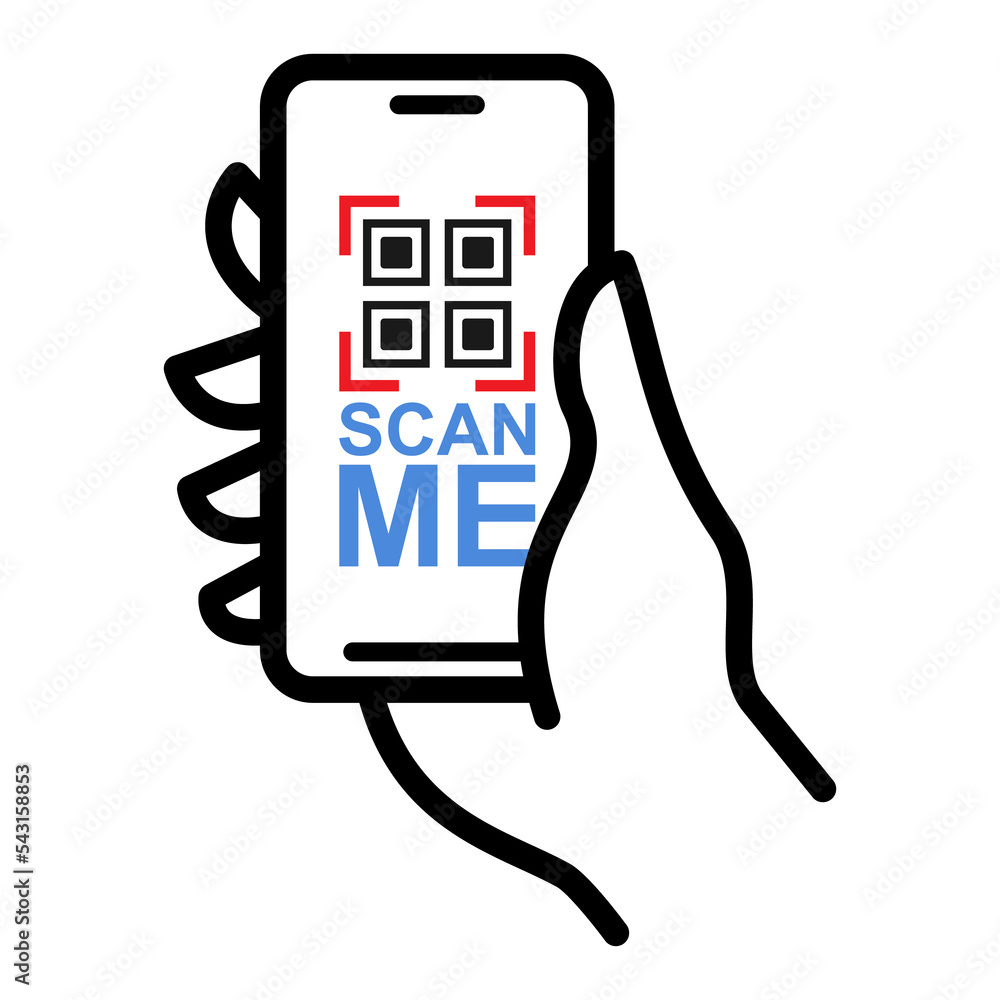 QR code scan to smartphone icon. Qr code for payment, Verification ...