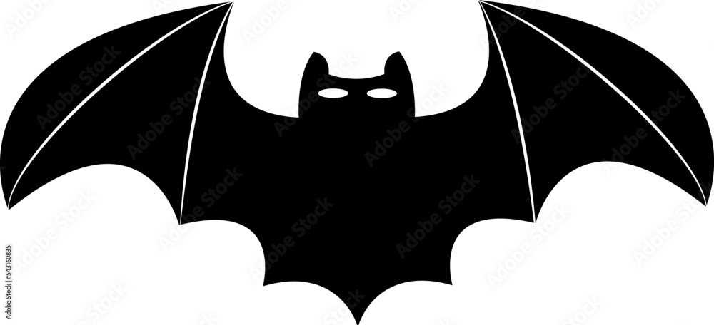 Bat draw black isolated with white background. Free illustration for ...