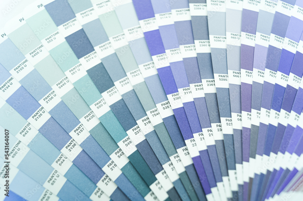 Berdsk, Russia - 13 feb 2022: Pantone color guide. Palette of blue and ...