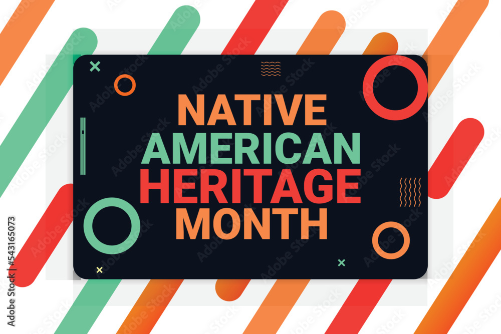 Native American Heritage Month replaceable text vector background with ...