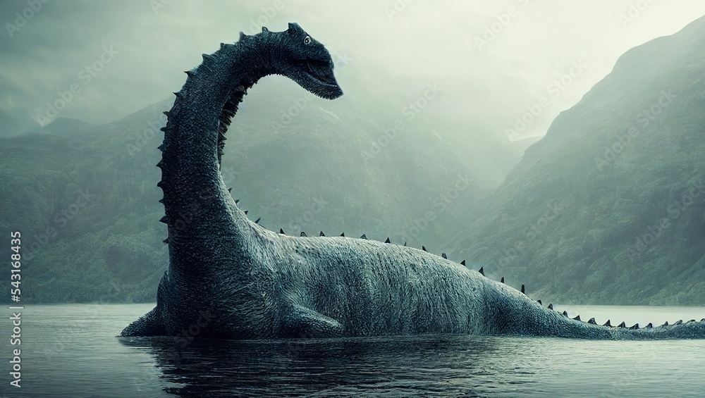 AI generated digital art of Loch Ness Monster Stock Illustration ...