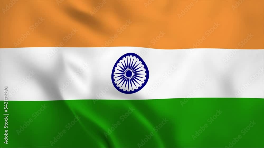 Indian flag waving motion, indian flag with fluttering effect of smooth ...