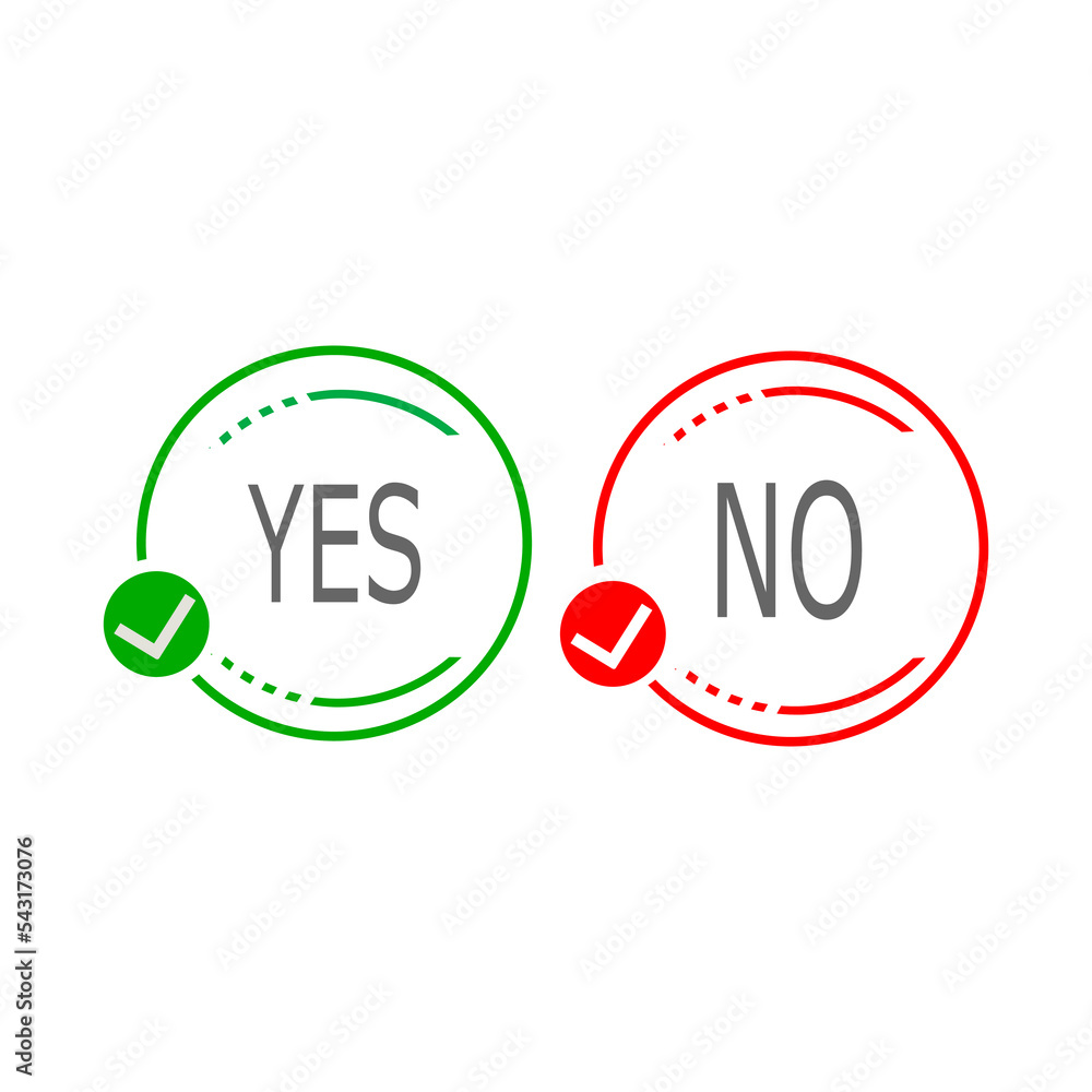 Check mark icons. The choice is yes or no. Stock Vector | Adobe Stock