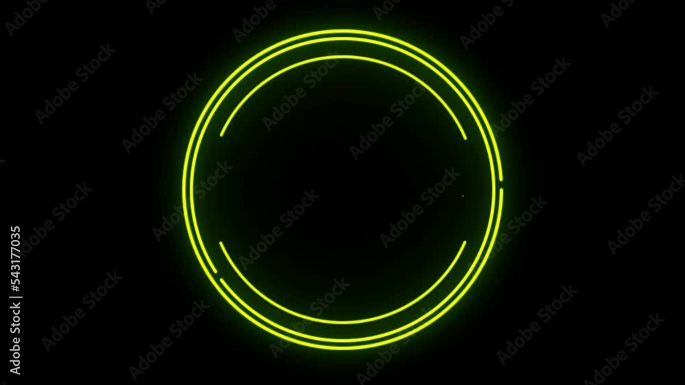 Animation yellow neon light text box isolate on black screen. Stock ビデオ ...