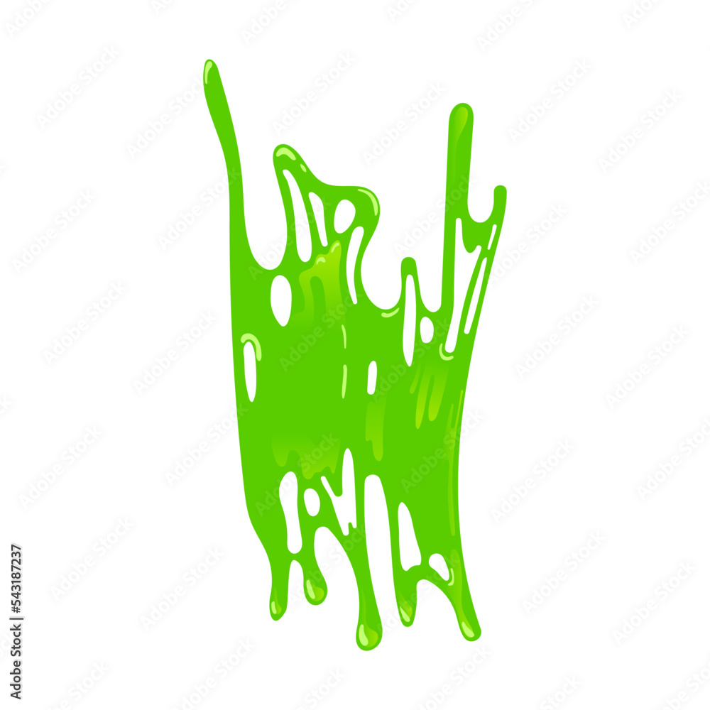 Green viscous and vile slime splash and blob. Vector illustration of ...