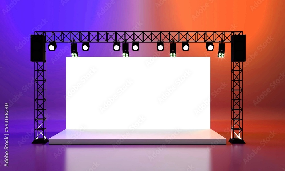 Empty stage design for mockup and corporate identity, display. Platform ...