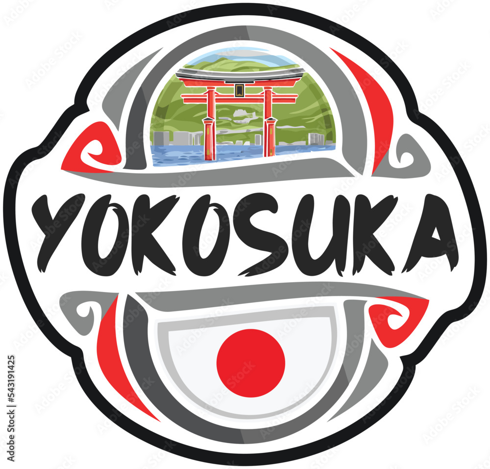 Yokosuka Japan Flag Travel Souvenir Sticker Skyline Landmark Logo Badge ...