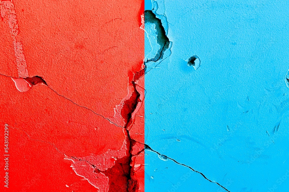 Opposed colors texture banner, abstract political election conflicts ...