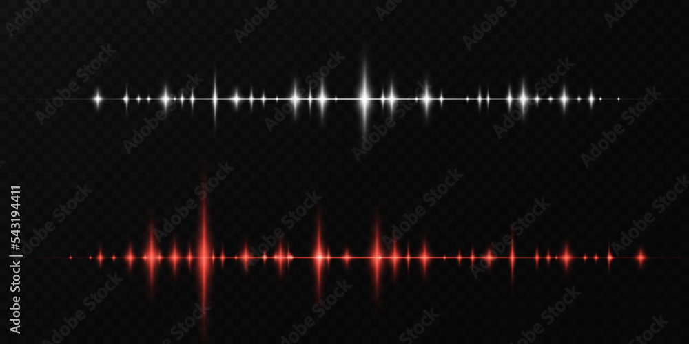 Vector sound waves. Abstract music pulse background. Wave graph of the ...