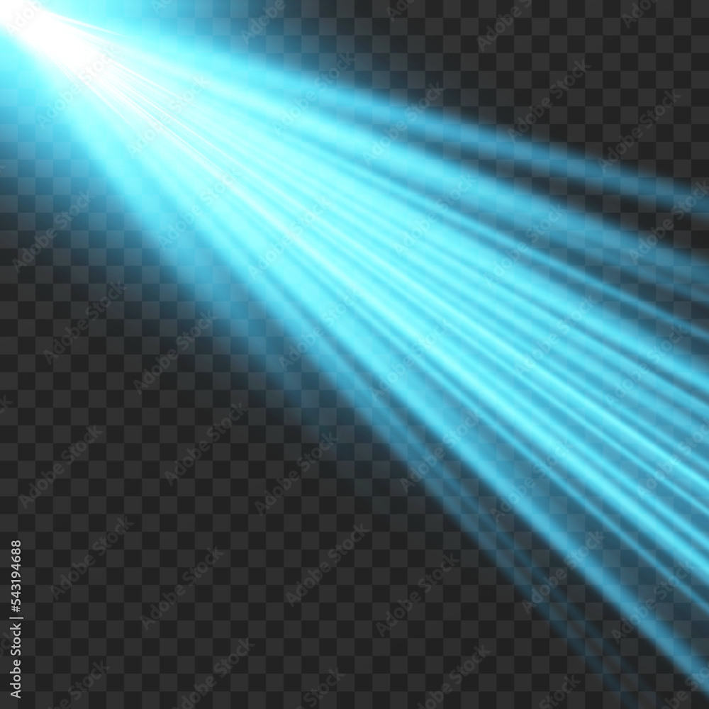 Light rays are blue, light lines. On a transparent background. Stock ...