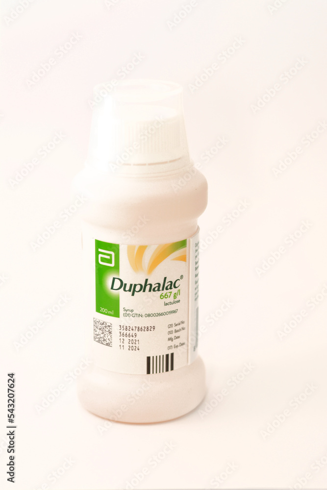 Cairo, Egypt, October 5 2022: Duphalac lactulose syrup medication ...