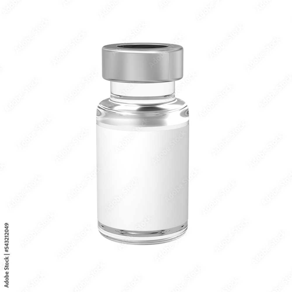 Vaccine bottle. Blank. Isolated. Transparent background. 3d ...