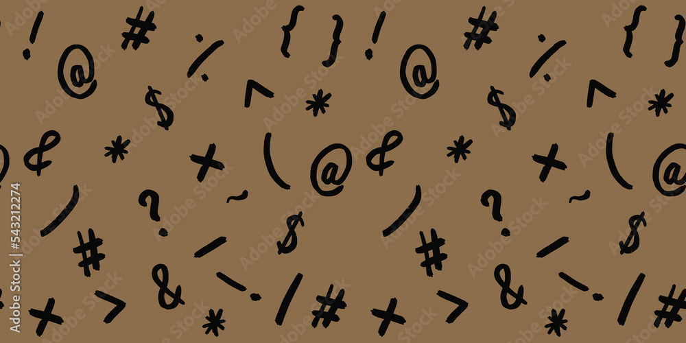 pattern with the image of keyboard symbols. Punctuation marks. Template ...