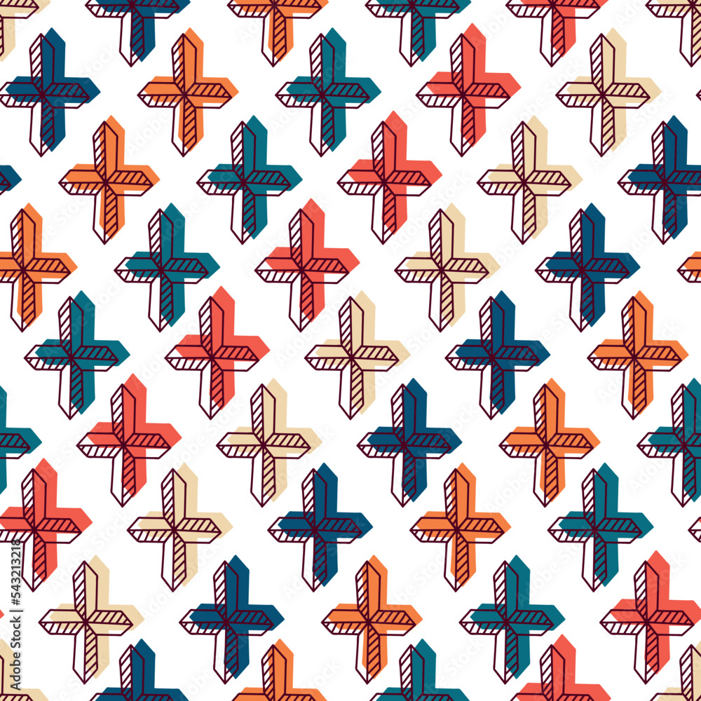 Christian seamless pattern. Background with bright crosses. Baptism and ...