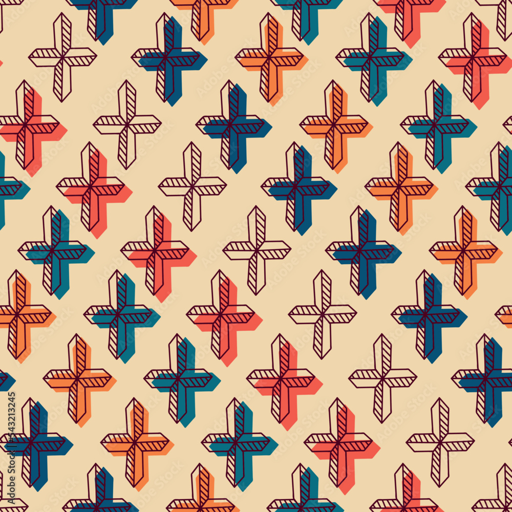 Christian seamless pattern. Background with bright crosses. Baptism and ...