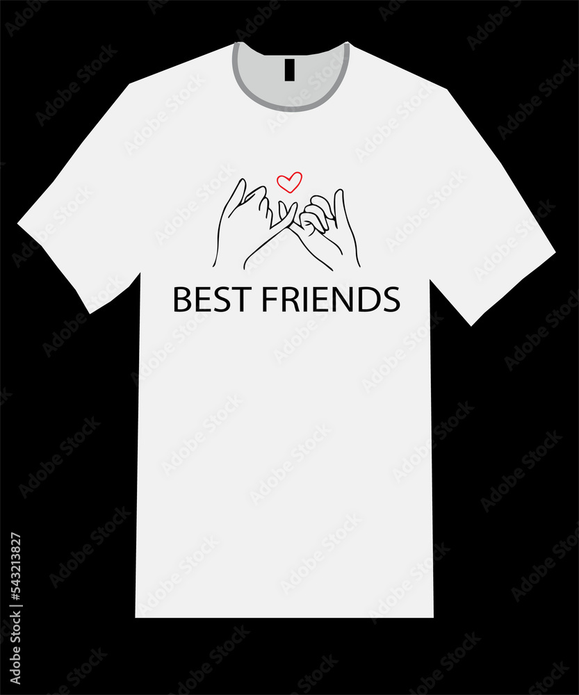 BEST FRIENDS vector t shirt design Stock Illustration | Adobe Stock