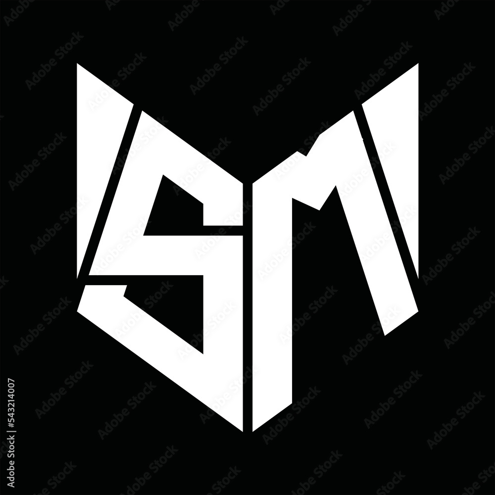 SM Logo monogram hexagon slice design template Stock Vector | Adobe Stock