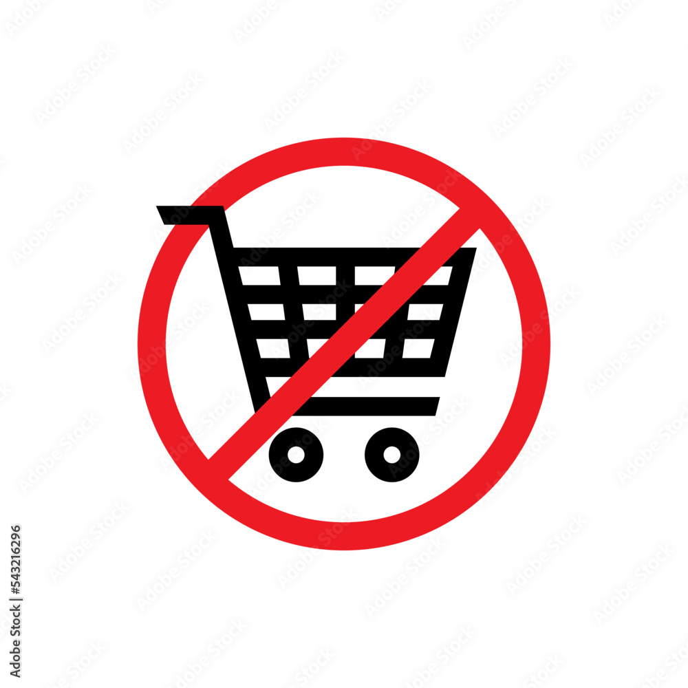 No shopping sign isolated on white background. Vector illustration ...
