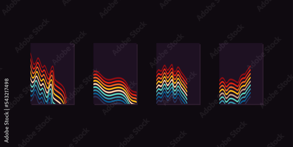 Abstract 1970s futuristic retro poster or cover design template ...