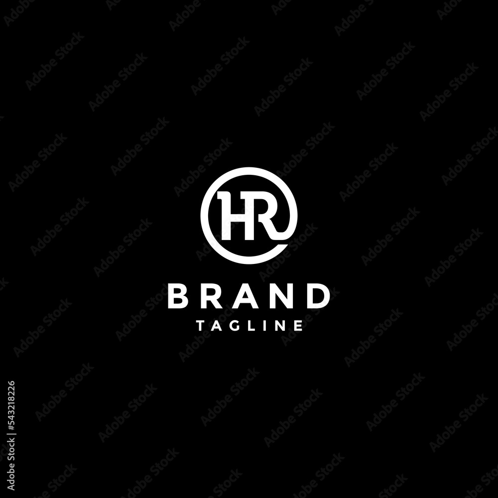 Simple Initial Letter HR Logo Design. The initials of the letters H and ...