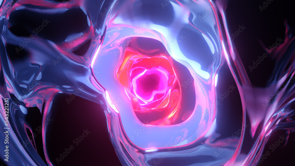 3D Abstract Animation Color Wavy Smooth.Energy force fields Tunnel in ...